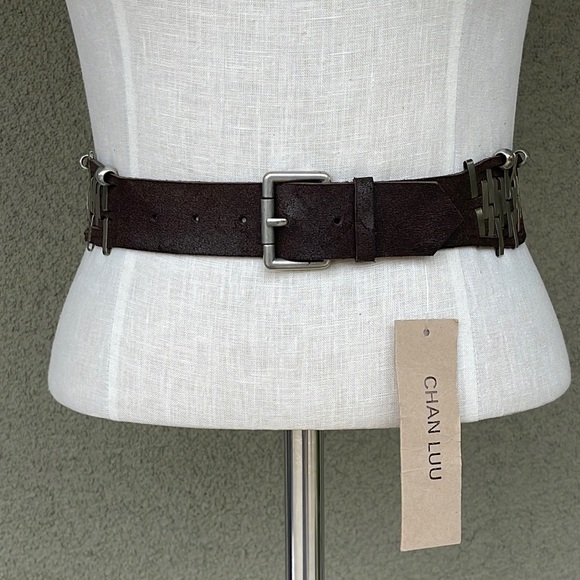 Chan Luu | Accessories | New Chan Luu Brown Embellished Leather Belt ...